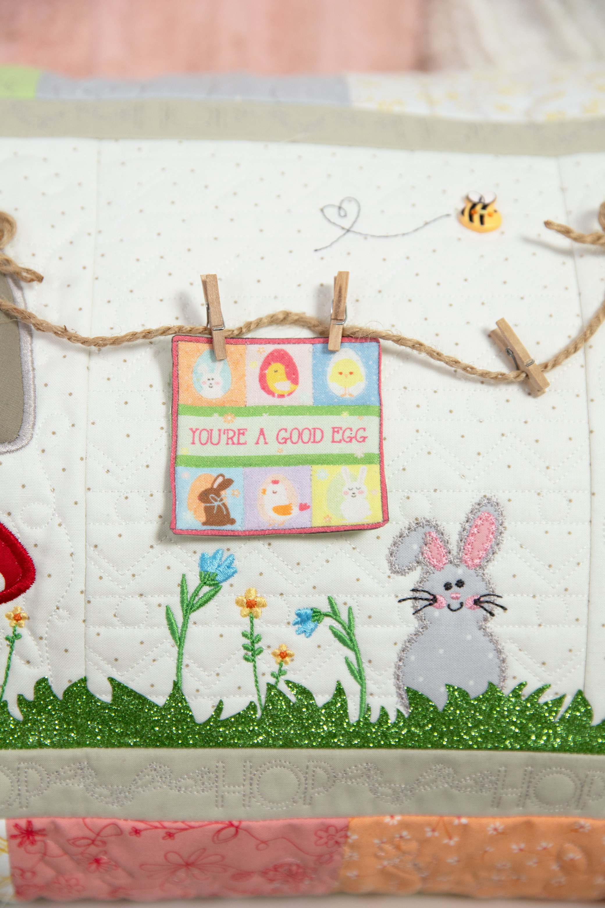 Hoppin' Down the Bunny Trail Bench Pillow