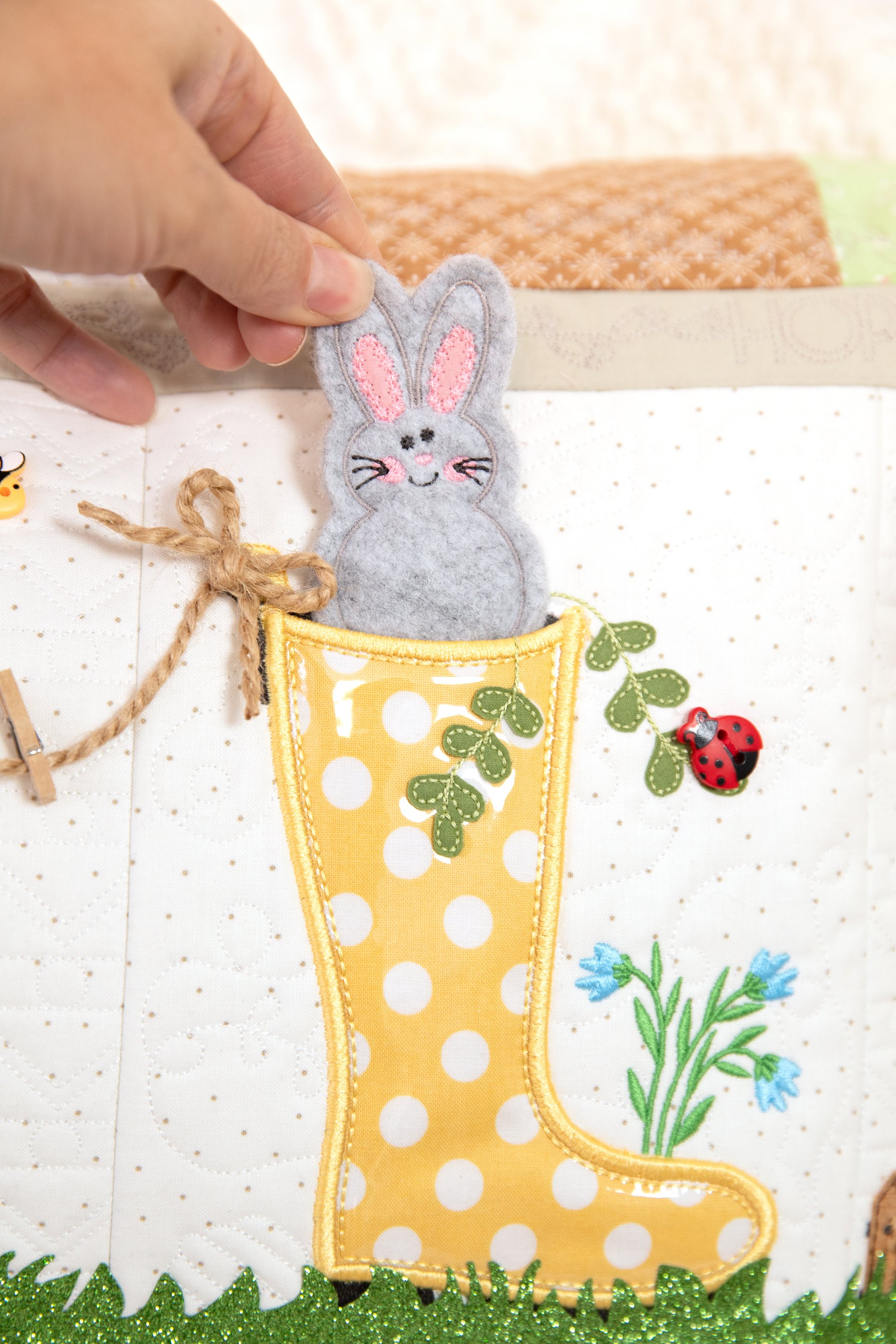 Hoppin' Down the Bunny Trail Bench Pillow